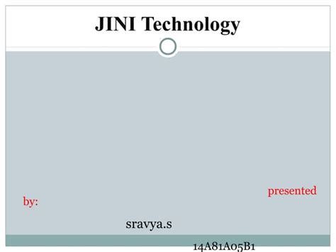 Jini Technology Ppt
