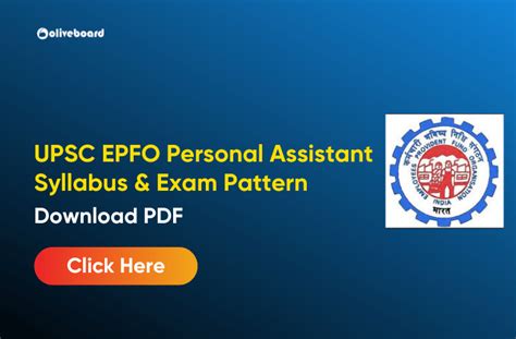 UPSC EPFO Personal Assistant Syllabus Exam Pattern