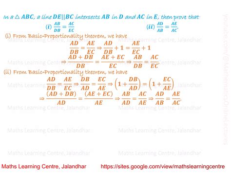 Class 10 Chapter 6 Trianglebasic Proportionality Theoremlecture 1