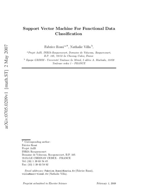 Pdf Support Vector Machine For Functional Data Classification