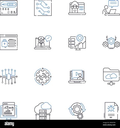 E Commerce Line Icons Collection Online Purchase Shopping Store Sales Retail Business