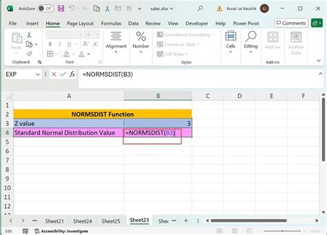 Excel NORMSDIST Function
