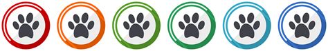 풋 아이콘 세트 웹 디자인 및 모바일 응용 프로그램을위한 6 가지 색상 옵션의 평면 디자인 벡터 일러스트레이션 라벨에 대한 스톡 벡터 아트 및 기타 이미지 Istock