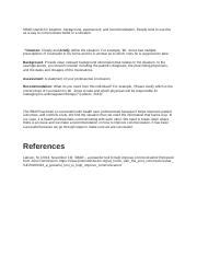 DIS3 Docx SBAR Stands For Situation Background Assessment And Recommendation People Tend To