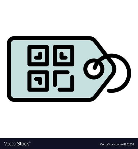 Qr Code Tag Icon Outline Mobile Scan Royalty Free Vector