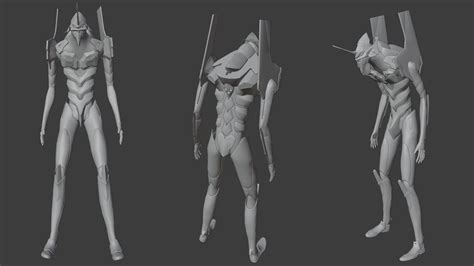 3d Model Rigged Eva 01 Unit Neon Genesis Evangelion Vr Ar Low Poly