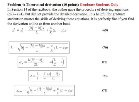 Problem Theoretical Derivation Points Chegg