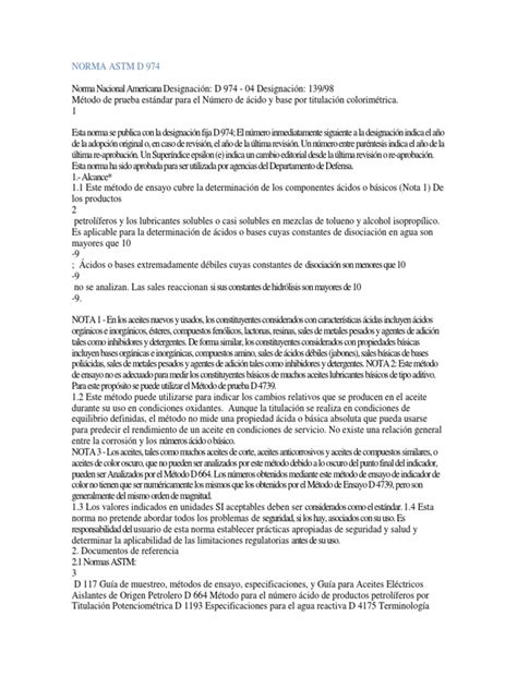Norma Astm D 974 Pdf Valoración Química
