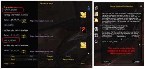 binding gse macros in the clique addon how to s wow lazy macros