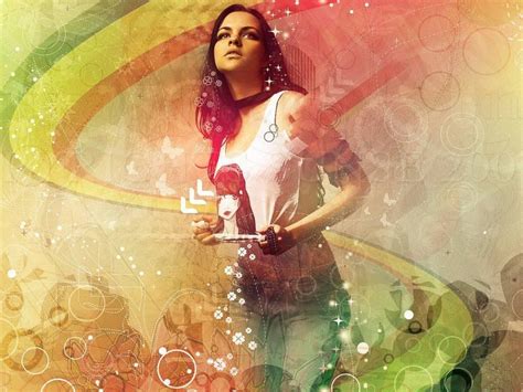 Обои девушки для рабочего стола Основной цвет обоев Тёмный серо жёлтый