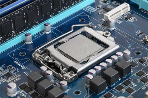 Cpu Installed On A Motherboard Parts Components Stock Image Image