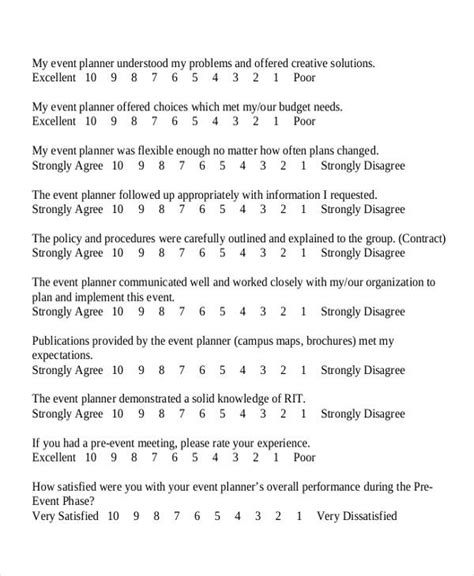 Event Planning Questionnaire Template Elegant 35 Survey Templates Free Word Pdf Format
