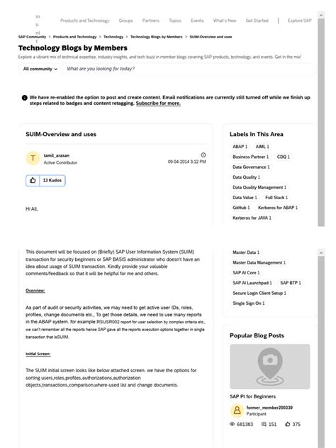 Suim Overview And Uses Sap Community Pdf Software Computing
