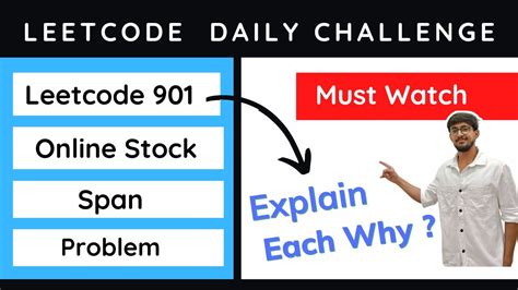 Leetcode 901 Online Stock Span Hindi YouTube