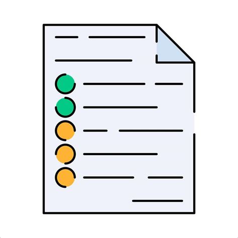 Lab Report Sheet Flat Design Style Document With Checklist