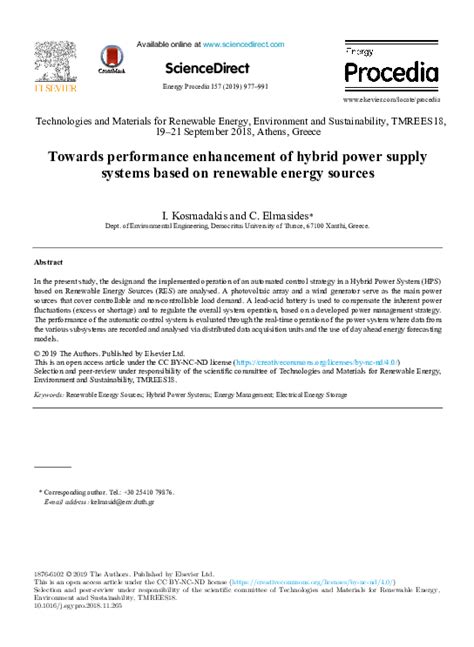 Pdf Towards Performance Enhancement Of Hybrid Power Supply Systems