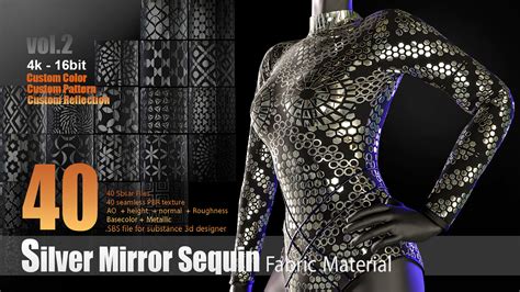 Artstation Silver Mirror Sequin And Metal Mesh Fabric Material
