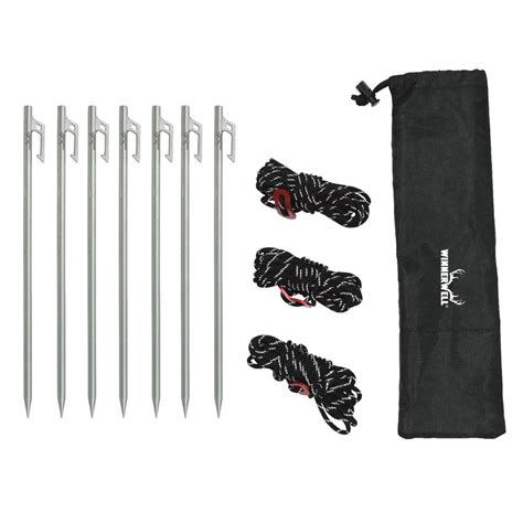 Winnerwell® Guyline Peg Set Durable Tent And Tarp Stakes For Outdoor