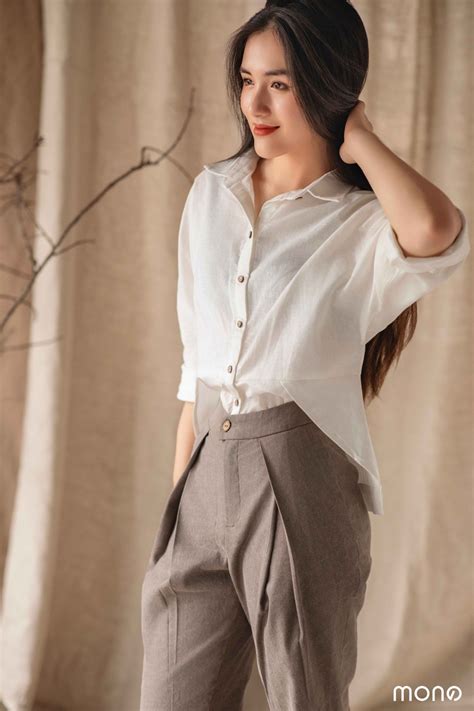 ASM dài tay vạt tôm Trắng