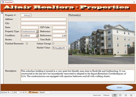 Microsoft Access Record Filtering Lesson Special Windows For Data Selection And Record