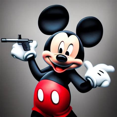 Mickey Mouse With A Gun