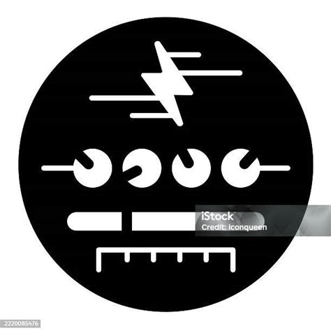 전기 기계 카운터 솔리드 아이콘 전기 서비스 개념 벡터 그래픽입니다 흰색 배경에 계산 메커니즘 표시 스타일 모바일 또는 디자인 0명에 대한 스톡 벡터 아트 및 기타 이미지