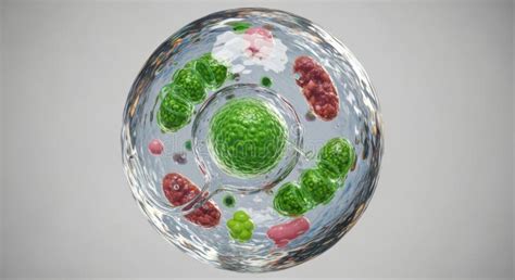 Detailed 3d Render Of A Plant Cell With Nucleus Chloroplasts And