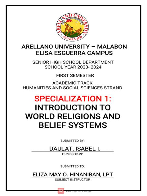 Humss Portfolio Template 2 Pdf Faith Cognition