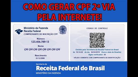 Cpf Como Imprimir E Via Do Cpf Obs V Deo Atualizado Como Tirar Hot My
