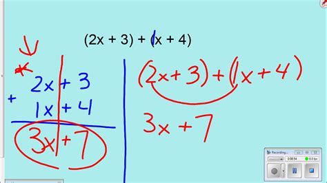 7th Grade Lesson 5 6 Adding Linear Expressions Youtube