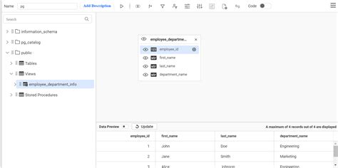 connecting materialized views in bold bi mssql postgresql oracle