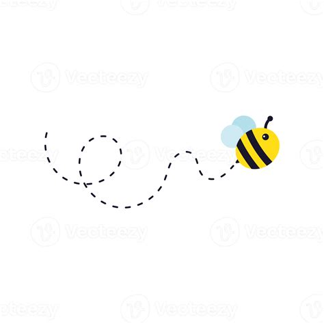 Bee Flying Path A Bee Flying In A Dotted Line The Flight Path Of A Bee To Honey 14551118 Png