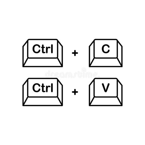 Ctrl C And Ctrl V Computer Keyboard Buttons Desktop Interface Web