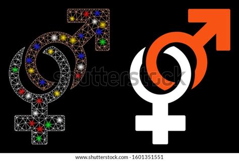 Glowing Mesh Sexual Symbols Icon Glare Stock Vector Royalty Free 1601351551 Shutterstock