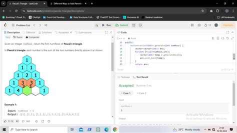 Shivam Kumar On Linkedin 100daysofcode Codingchallenge Pascaltriangle Dynamicprogramming