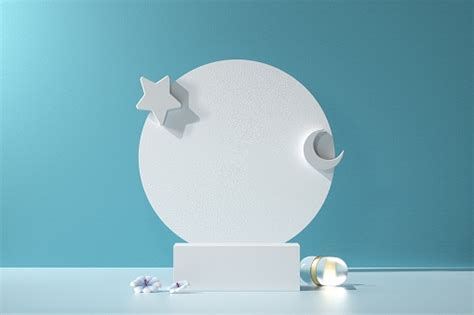 3d로 렌더링된 연한 파란색 배경의 가상 제품 디스플레이 플랫폼 0명에 대한 스톡 사진 및 기타 이미지 0명 3차원 형태 가상현실 Istock