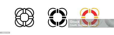 풍선 서클 설정 아이콘입니다 여름 수영 바다 바다 휴가 여행 다이빙 보트 회피 플로트 항해 구명 부표 개념입니다 선에 있는 벡터