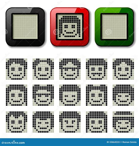 Lcd Display Pixel Font Uppercase Characters Cartoon Vector