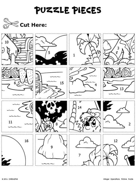 Integer Operations Picture Puzzle Add Subtract Multiply And Divide