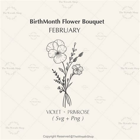 Violet And Primrose Flower Tattoo