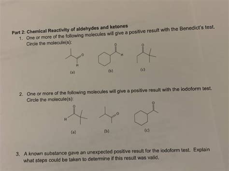 Solved Part 2 Chemical Reactivity Of Aldehydes And Ketones 1 One Or 1 Answer