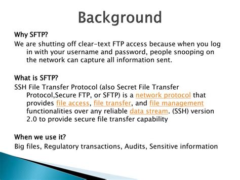 Ppt Secure File Transfer Protocol Sftp Powerpoint Presentation Id