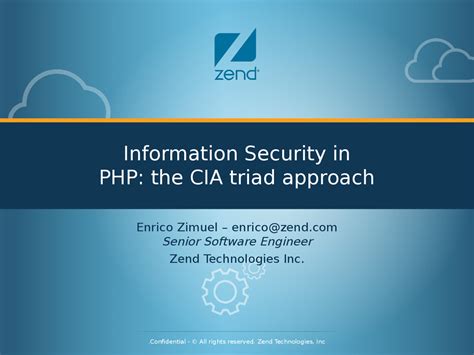 Information Security In Php The Cia Triad Approach Speaker Deck