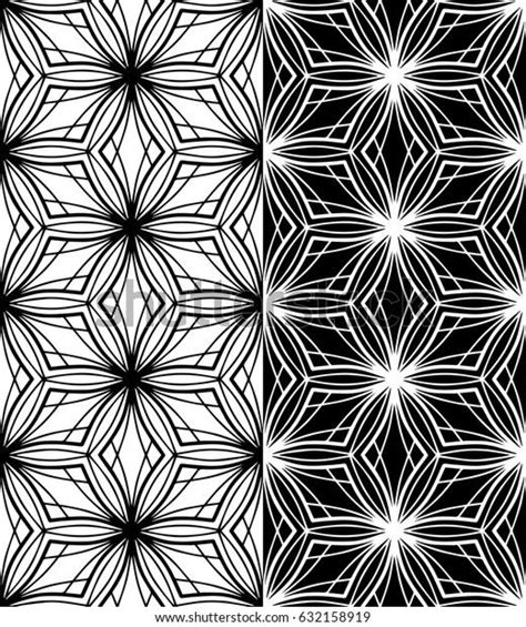 Abstract Seamless Pattern Black White Geometric Vector De Stock Libre De Regalías 632158919