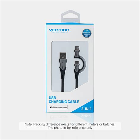 Usb 2 0 A Male To 2 In 1 Micro Bandlightning Male Cable Mfi Certified Vention Pakistan