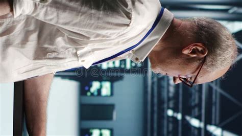 Vertical Green Screen Laptop Servers Optimizing Stock Footage Video Of Network Technology