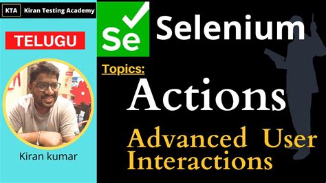 Telugu Actions In Selenium Actions Class In Selenium Advanced