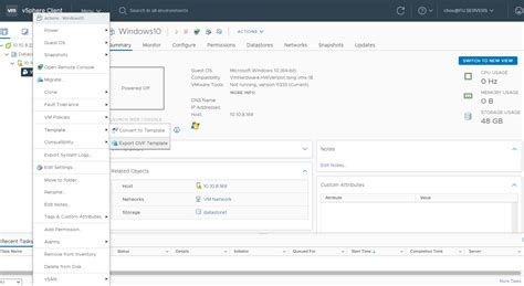 Unable To Export Ovf Images In Vcenter 7 Vmware Vsphere