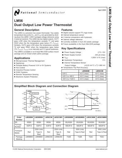 Lm56 Dual Output Low Power Thermostat Aet