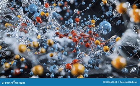 Exploring Material Science Polymers Durability Closeup Of Colorful Molecular Structures In